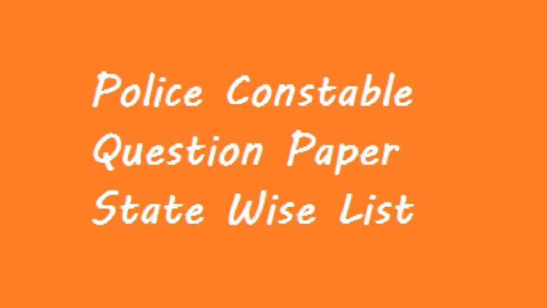 Police Constable Question Paper 2025, State Wise List, Hindi & English PDF