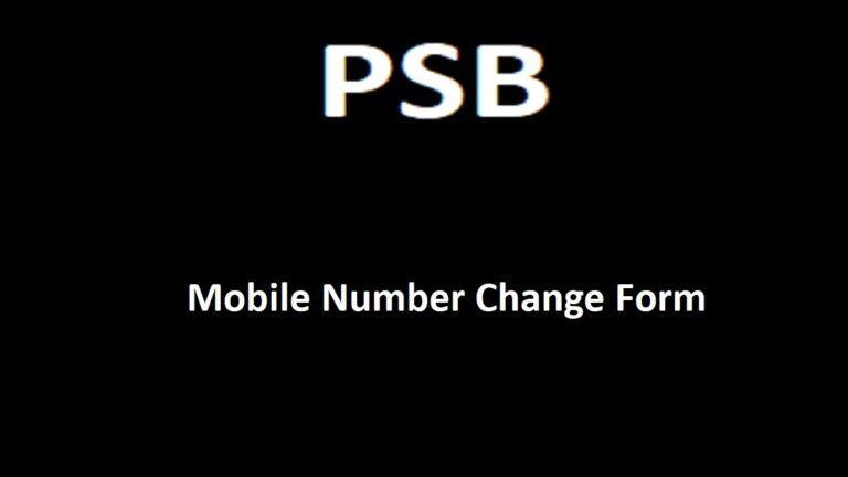 PSB Mobile Number Change, Change Of Mobile Number In PSB Online ...